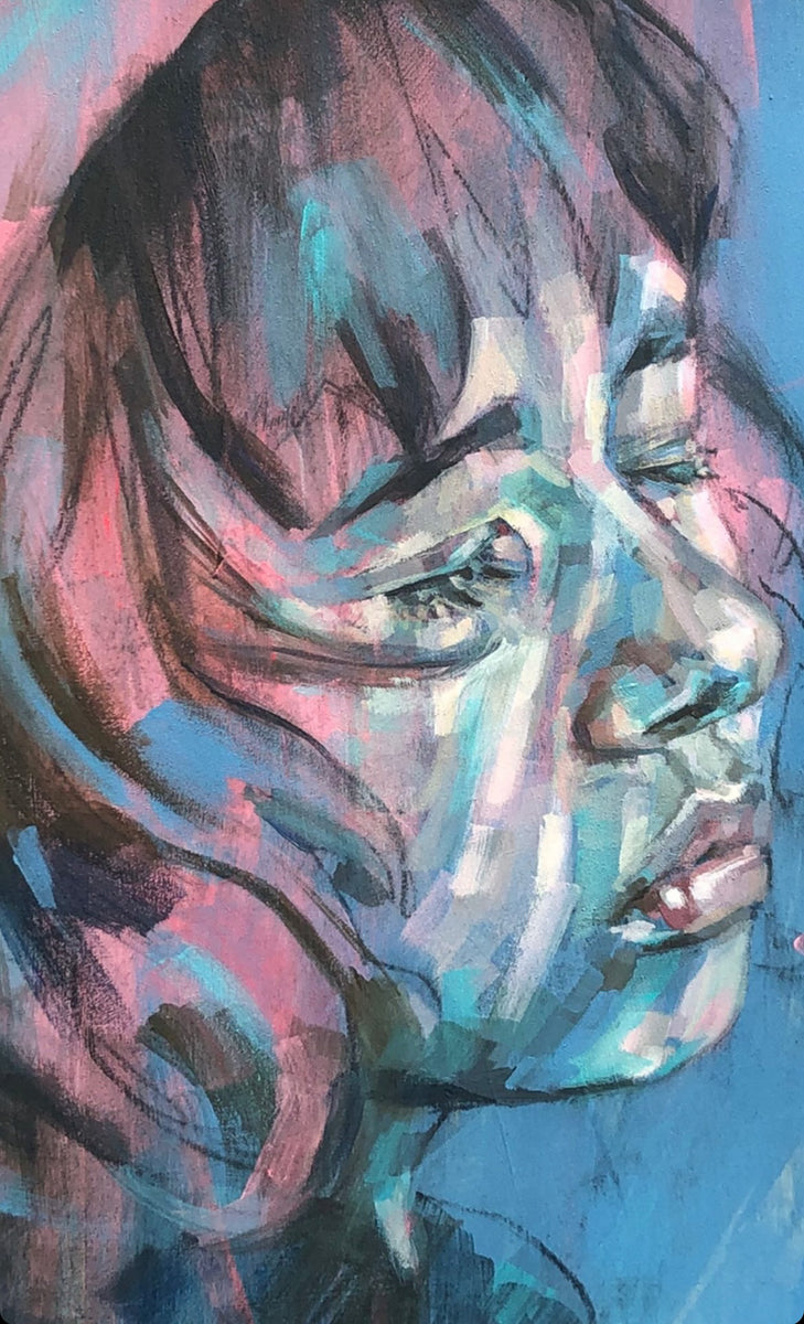 "Contentment"- Original Contemporary portrait - by Flo Lee & Co ...