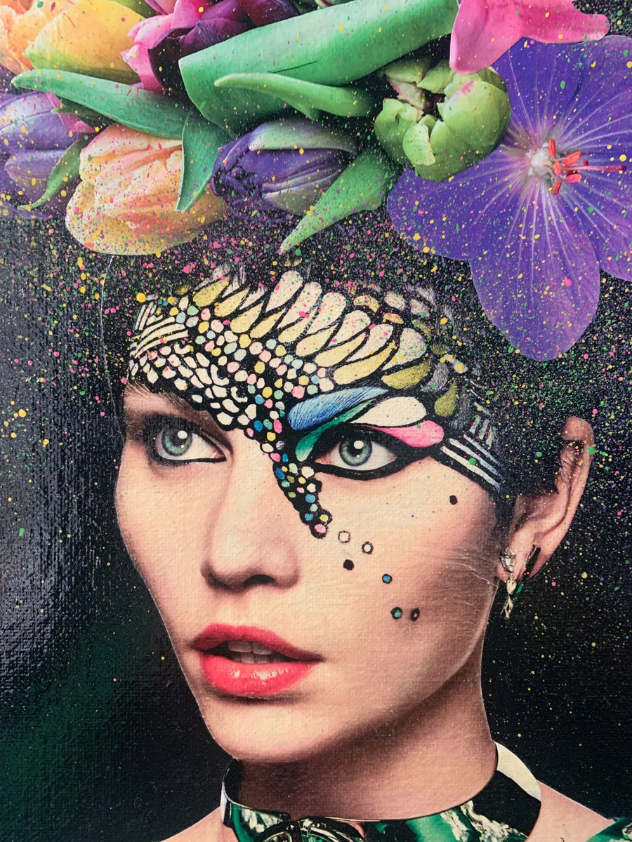 Stardust - Original Collage artwork on canvas board by Janine Wing ...