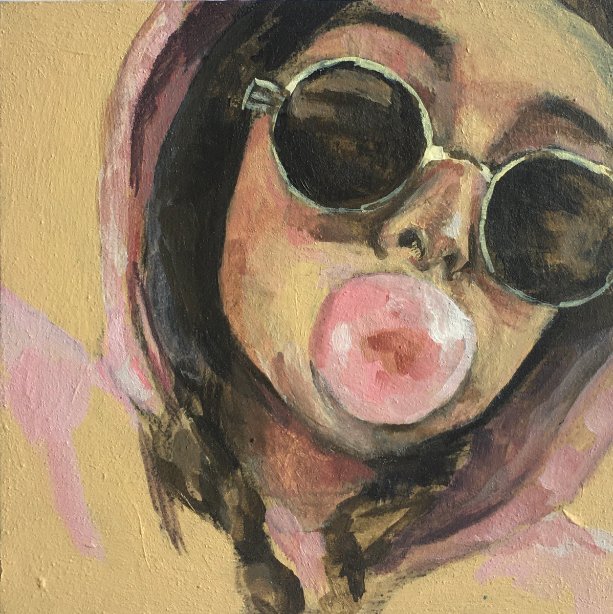 Mini portrait - Yellow Contemporary Original Painting by Flo Lee & Co ...