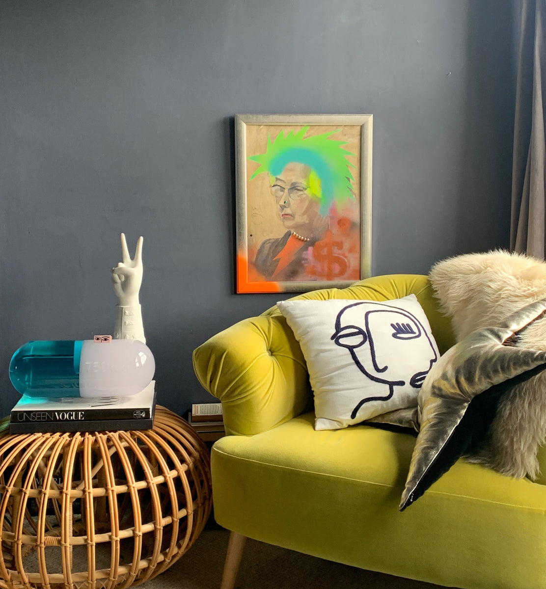 Punk Granny Upcycled Graffiti Vintage Portrait – Oneoffto25.com